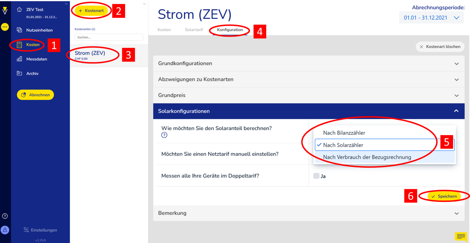 zevvy | Konfiguration Solaranteil Eigenverbrauch